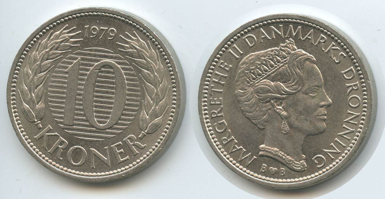 Dänemark 10 Kroner 1979 B♥B G2423 - Margrethe II. Denmark Fast ...