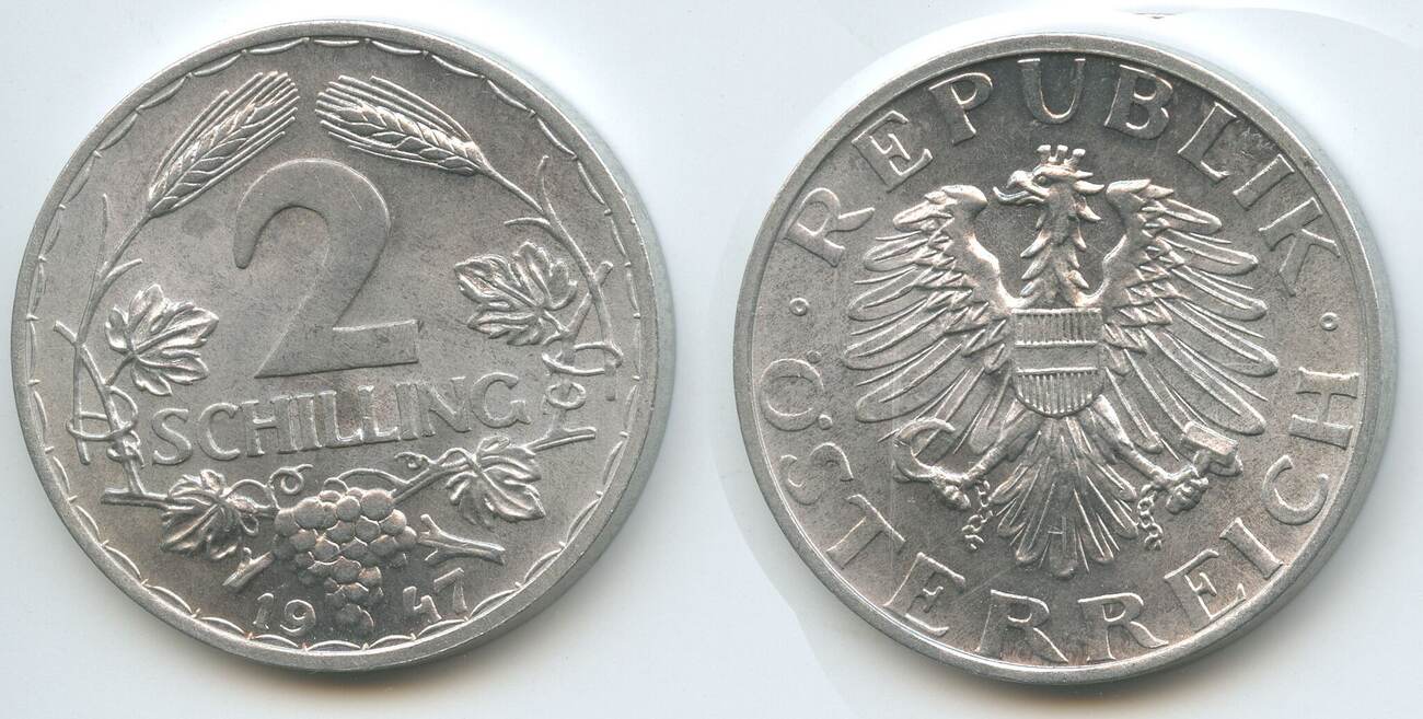 Österreich 2 Schilling 1947 G13062 - 2. Republic 1945-2001 Austria Fast ...