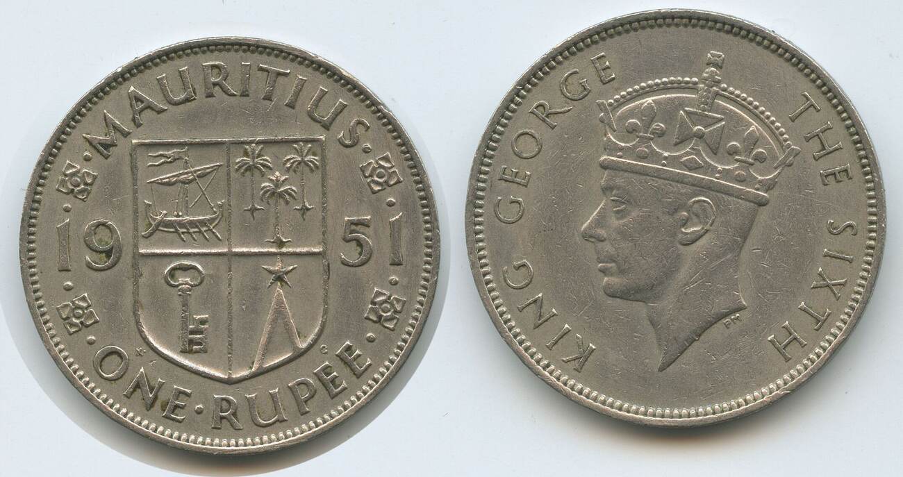 Mauritius One Rupee 1951 G11485 - King George VI. 1936-1952 Sehr Schön ...