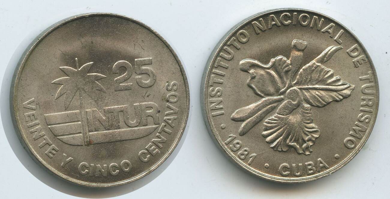 Kuba Intur 25 Centavos 1981 M#5761 - Cuba Blume (große Zahl 25 ...