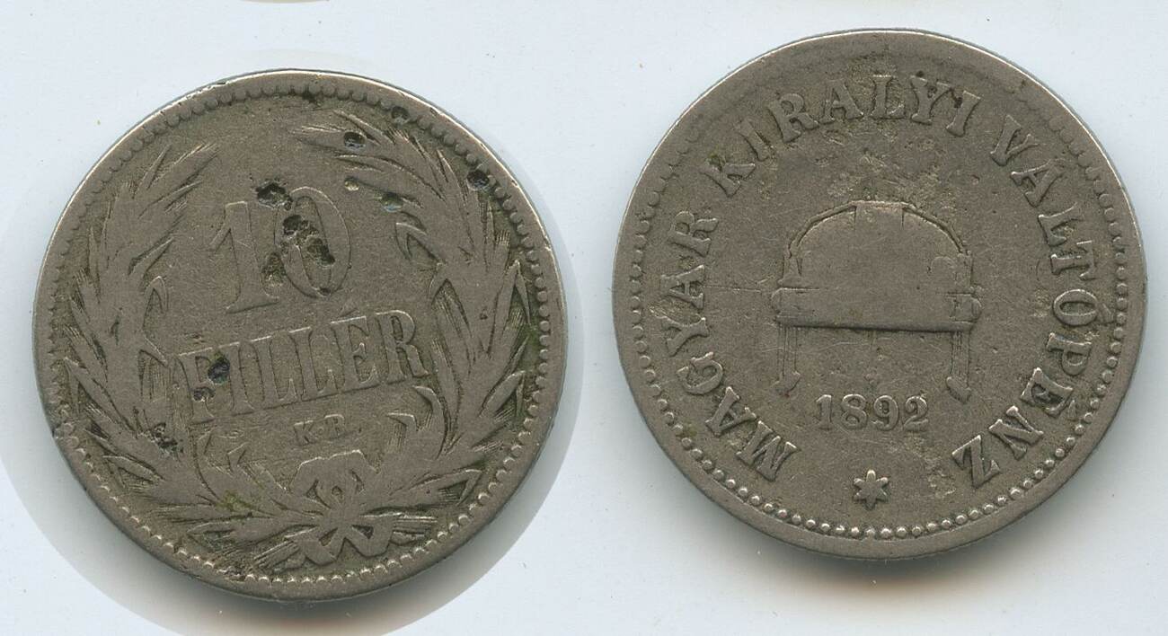 Ungarn Kaiserreich 10 Filler 1892 KB Kremnitz G14787 - Franz Joseph I. 1848-1916 Hungary Schön ...