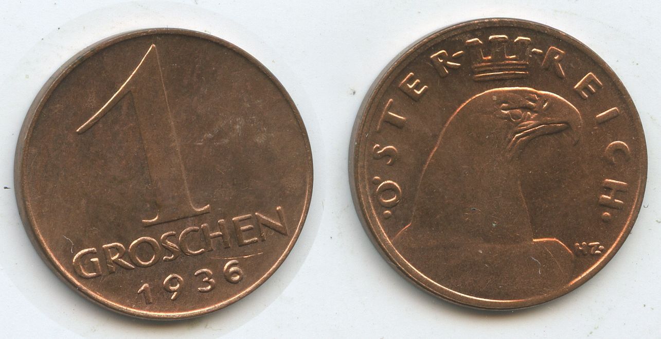 Österreich 1.Republik 1 Groschen 1936 G4177 - Austria 1.Republic ...