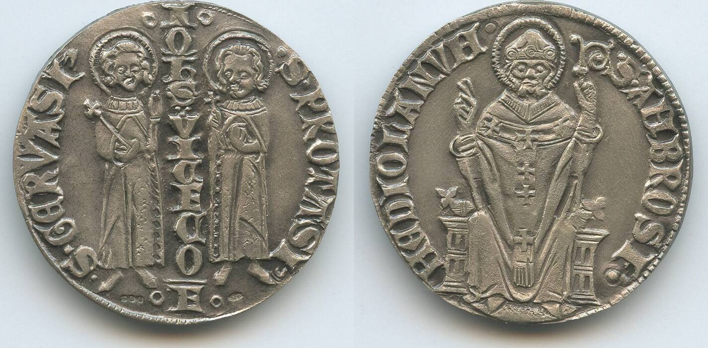 Italien Mailand Milan Neuprägung Silber Grosso - 2-Soldi (Tornese) 1982 ...