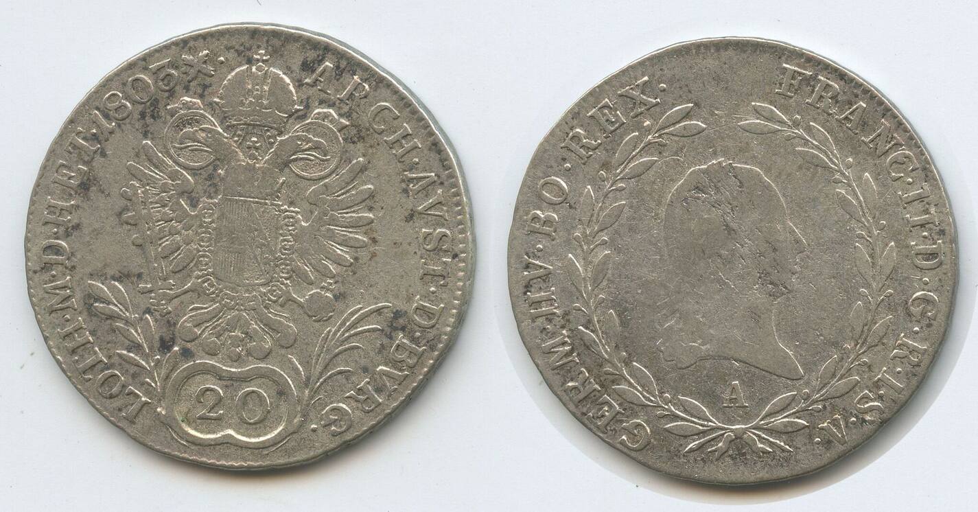 Österreich Kaiserreich Wien 20 Kreuzer Silber 1803 A G5812 - Franz II. 1792-1835 Austria Sehr ...