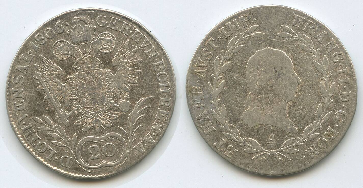 RDR Österreich 20 Kreuzer Silber 1806 A Wien G5833 - Franz II. 1792-1835 Austria Sehr schön | MA ...