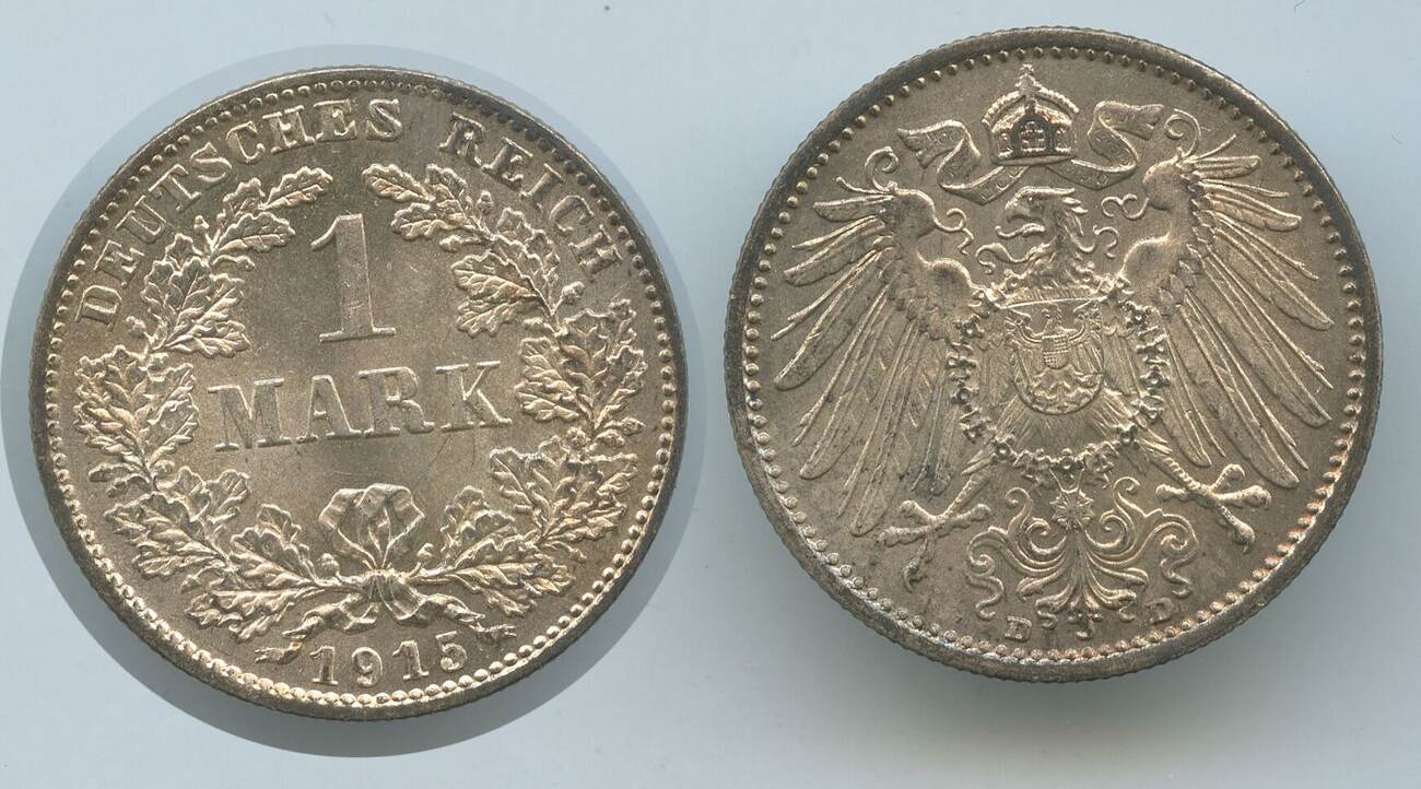 Deutsches Reich Kaiserreich 1 Mark Silber 1915 D München G10142 - Germany Empire Wilhelm II ...