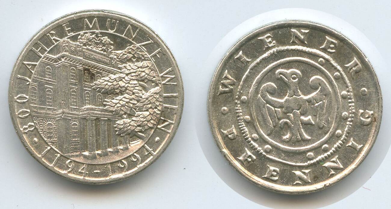 Österreich Wien Silbermedaille 1194-1994 G13708 - 800 Jahre Münze Wien ...