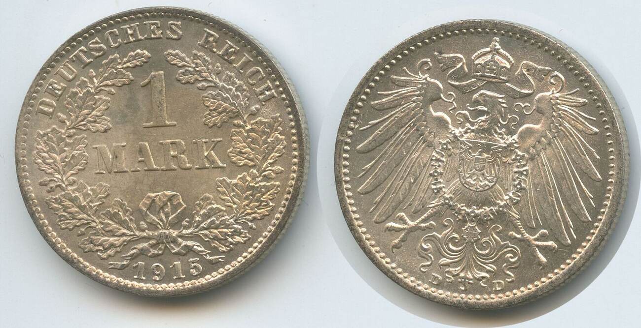Deutsches Reich Kaiserreich 1 Mark Silber 1915 D München G10266 - Germany Empire Wilhelm II ...