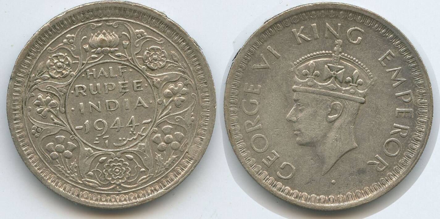 Indien Britisch One Rupee Silber 1944 L Lahore, Pakistan H0626 ...