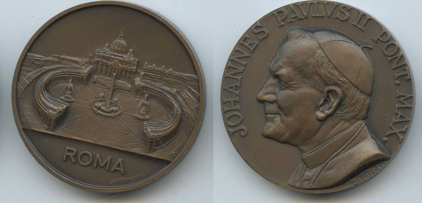 Vatikan Italien-Kirchenstaat Bronzemedaille M#7248 - Papst Johannes Paul II. 1978-2005 - Roma ...