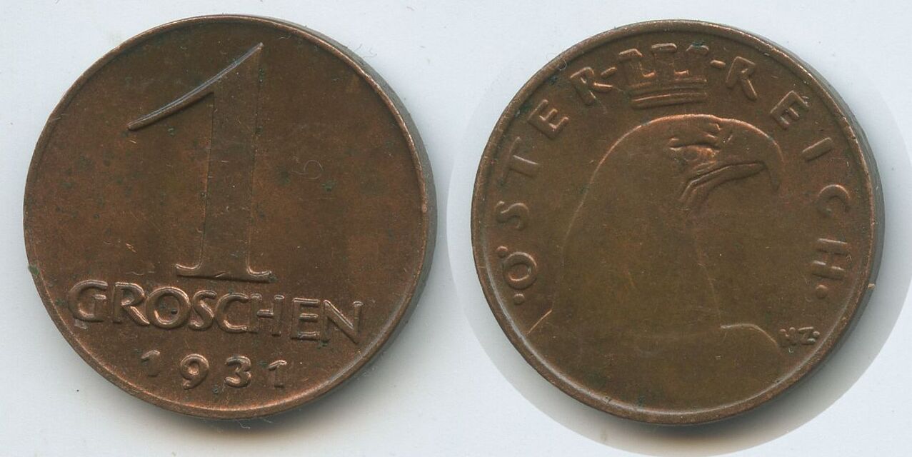 Österreich 1 Groschen 1931 G4181 - RAR 1.Republik 1918-1938 Austria ...
