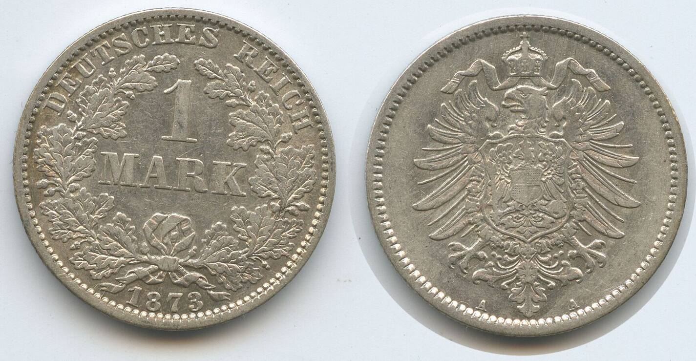 Deutsches Reich Kaiserreich 1 Mark Silber 1873 A Berlin G10581 - Germany Empire Wilhelm I. Sehr ...