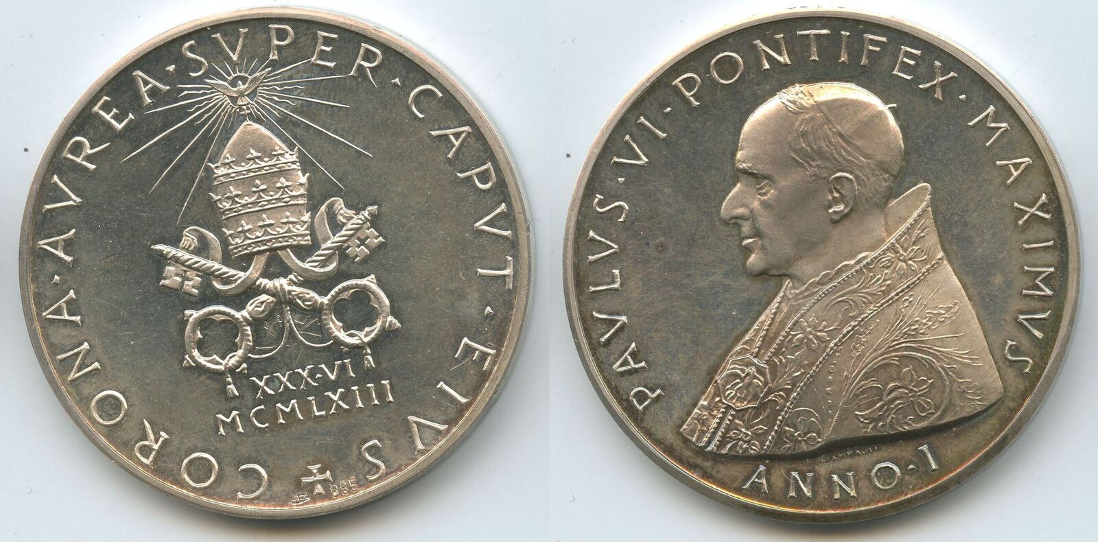 Vatikan Italien-Kirchenstaat Offizielle Silbermedaille 1963-I MCMLXIII ...