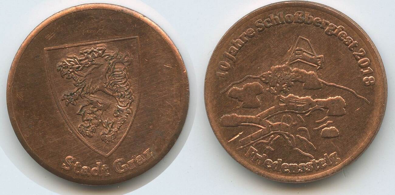 Österreich Steiermark Medaille 2018 G13674 - Stadt Graz 10 Jahre ...