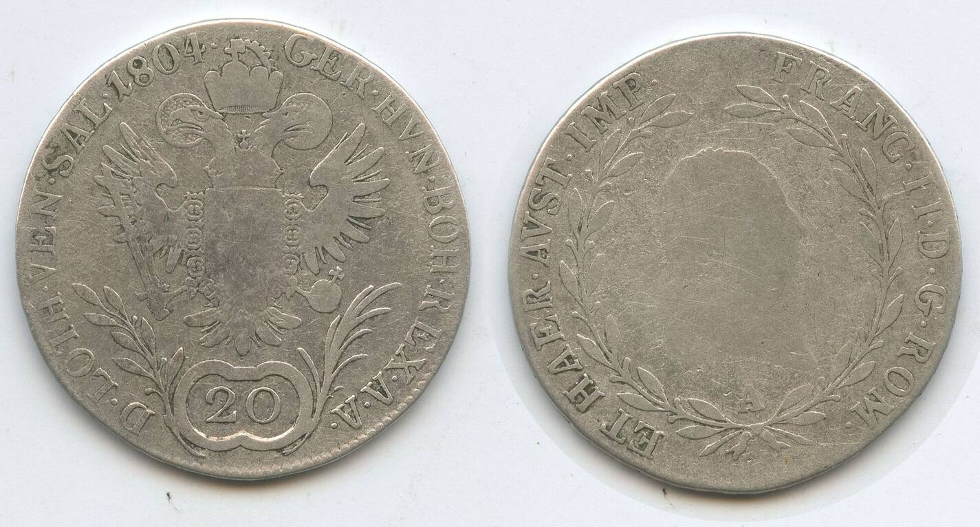 RDR Österreich Wien 20 Kreuzer Silber 1804 A H0762 - Franz II. 1792-1835 Austria Schön | MA-Shops