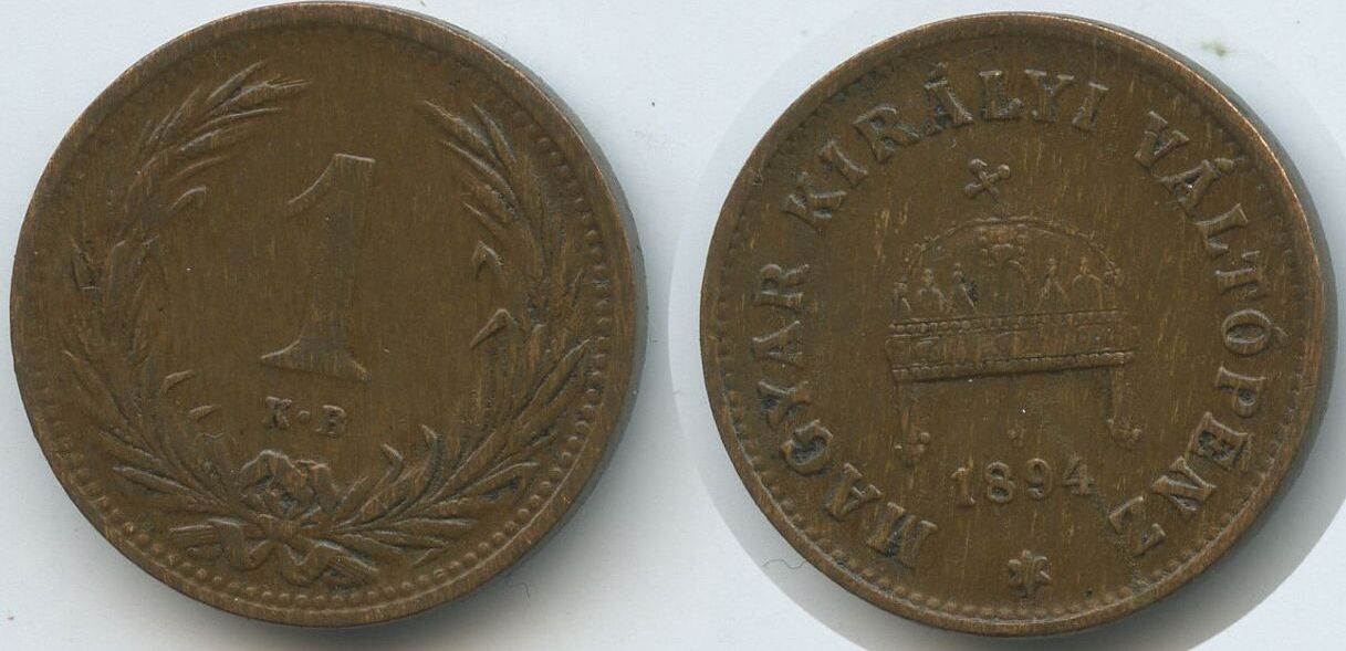 Ungarn Kaiserreich 1 Filler 1894 KB Kremnitz G14827 - Franz Joseph I. 1848-1916 Austria Hungary ...