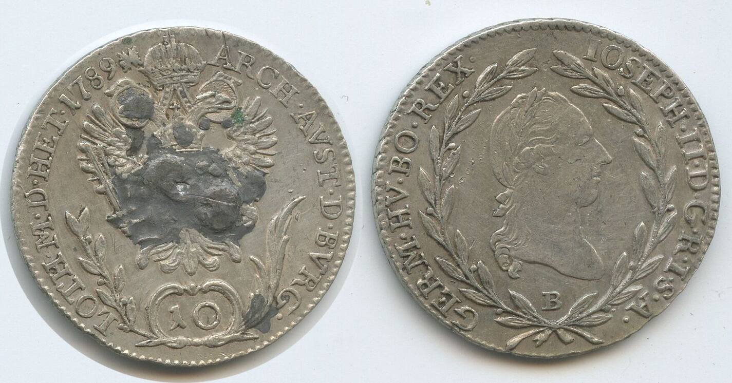 RDR Österreich Ungarn 10 Kreuzer Silber 1789 B Kremnitz G5458 - Joseph ...