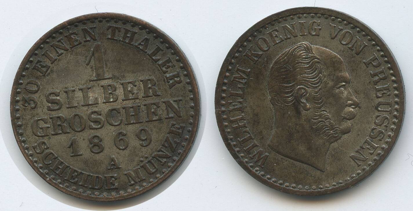 Brandenburg-Preußen 1 Silbergroschen 1869 A Berlin G14579 - Wilhelm I ...
