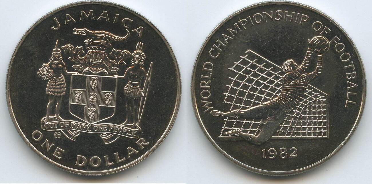 Jamaika 1 Dollar 1982 GS415 - Spain World Championship of Football ...