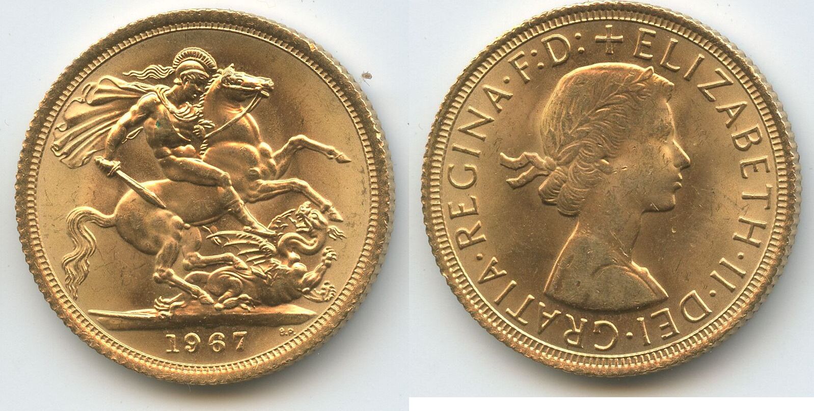 Großbritannien Great Britain 1 Sovereign Gold 1967 M#5484 - Queen ...