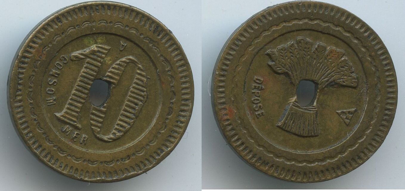 Frankreich 20 Centimes Jeton Token nd. G13875 - Consommer Depose France ...