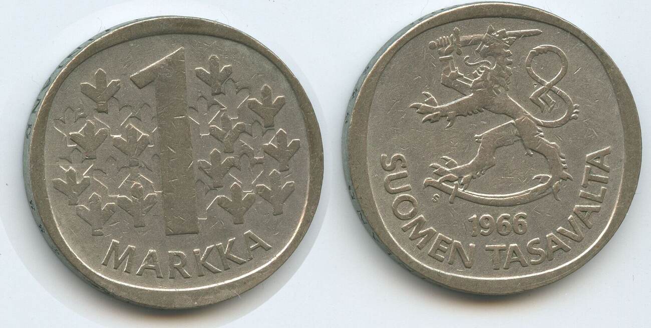 Finnland 1 Markka Silber 1966 S H0149 - Finland Suomi Fast Vorzüglich ...