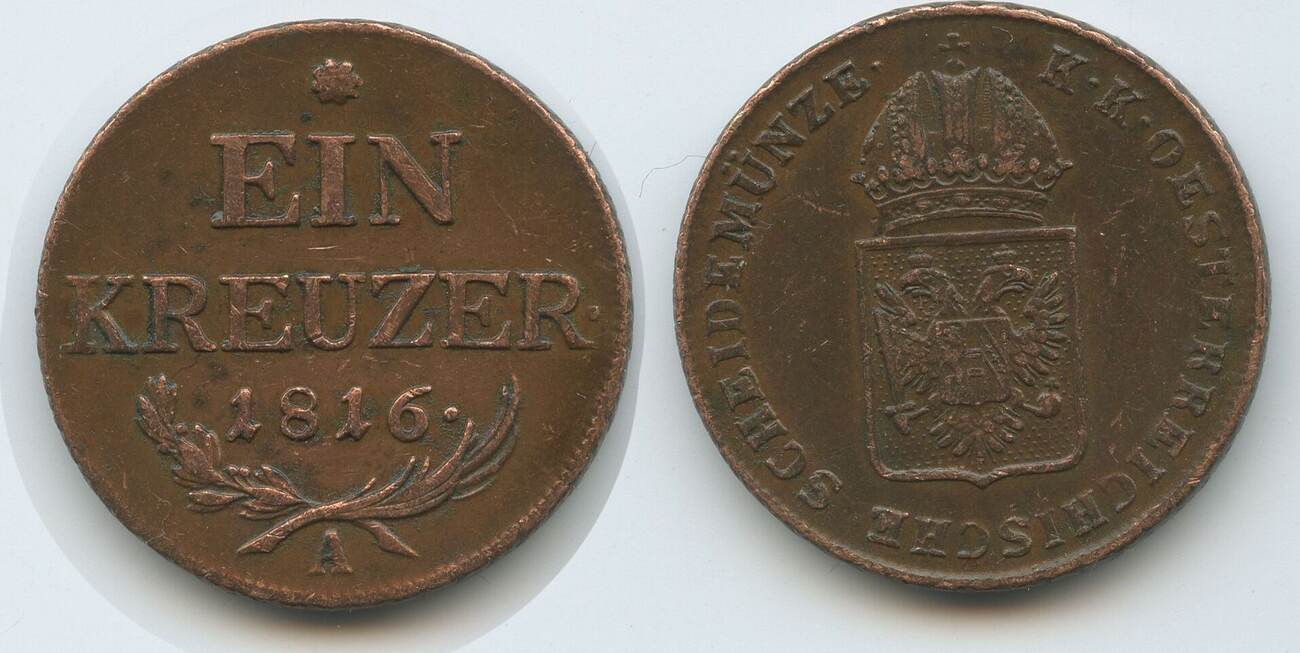 Österreich Kaiserreich 1 Kreuzer 1816 A Wien G5777 - Franz II. 1792 ...