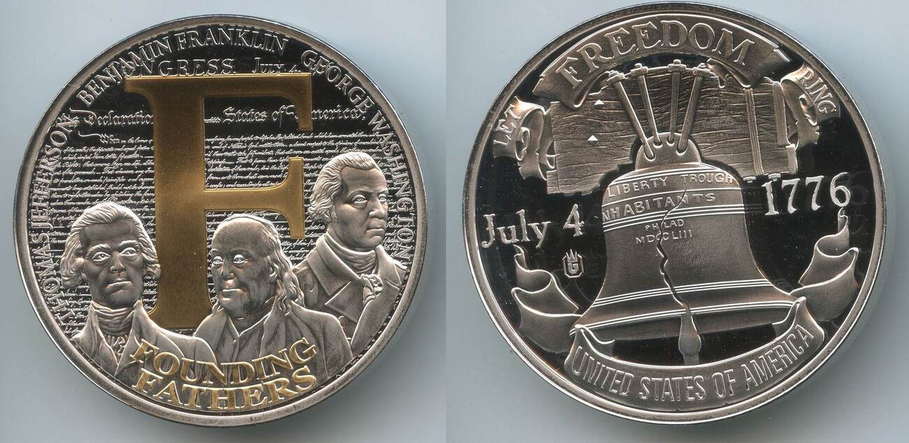 Vereinigten Staaten von Amerika Medaille teilvergoldet nd. PA427 ...