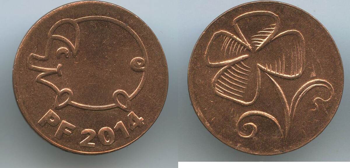 Deutschland Bundesrepublik Glücksbringer Glücksmünze Neujahrsmünze 2014 ...