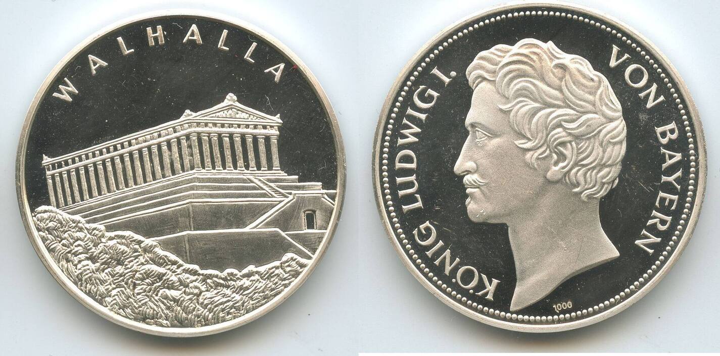 Deutschland Bayern Silbermedaille nd. M#5871 - Walhalla - König Ludwig ...