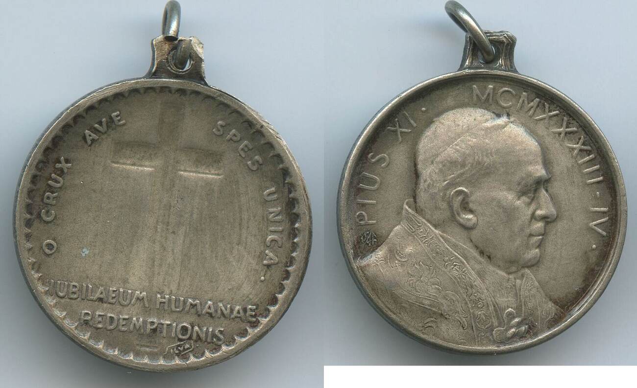 Vatikan Italien-Kirchenstaat Religiöse Medaille Wallfahrtsmedaille 1933 M3973 - Jubilaeum ...