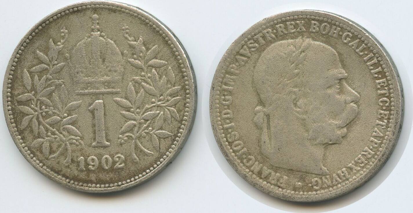 Österreich Kaiserreich 1 Corona (1 Krone) Silber 1902 Wien G5740 ...