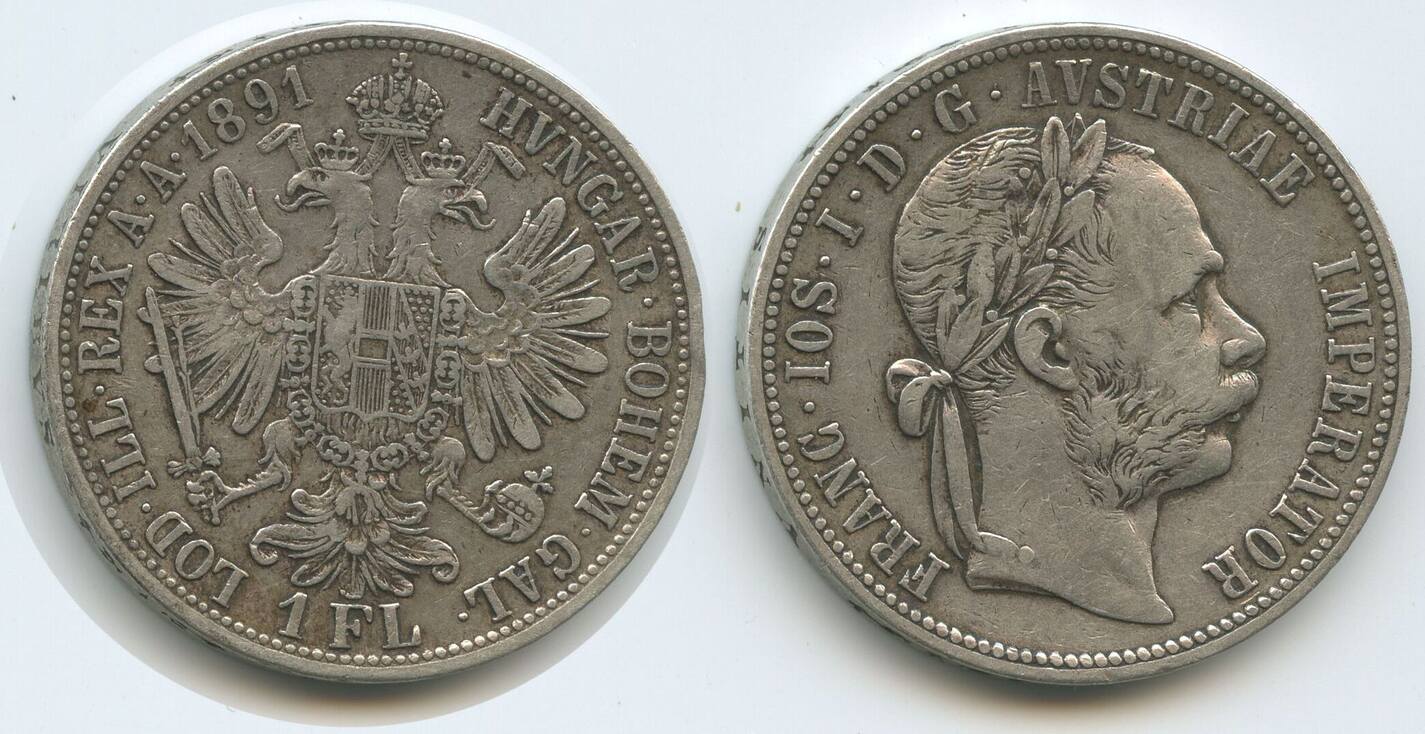 Österreich Kaiserreich 1 Florin (Fl, Gulden) Silber 1891 Wien G5667 ...