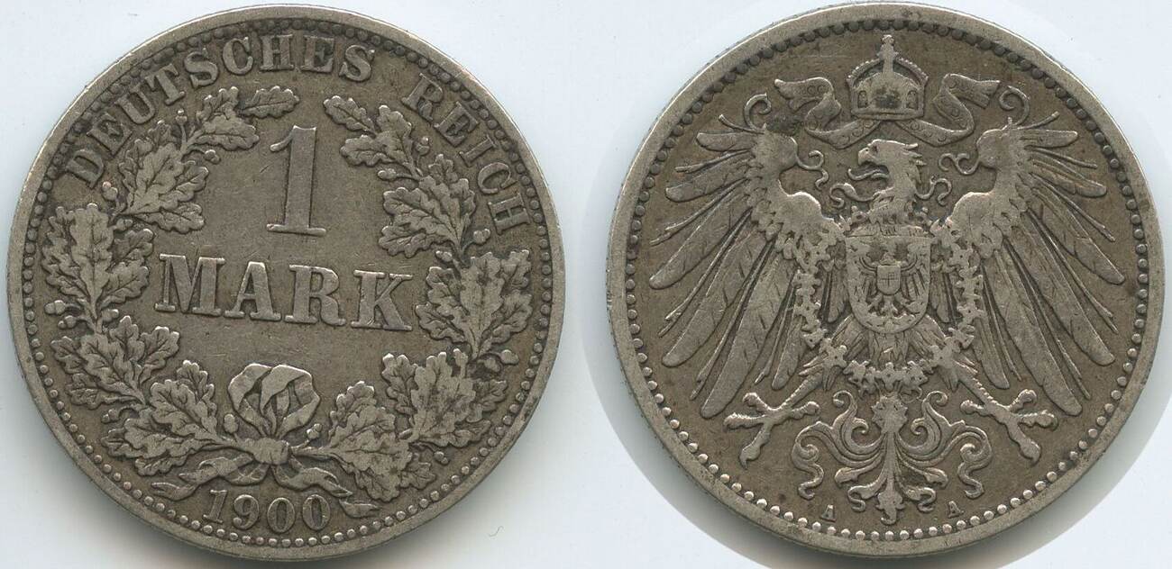 Deutsches Reich Kaiserreich 1 Mark Silber 1900 A Berlin G10689 - Wilhelm II. 1888-1918 Germany ...