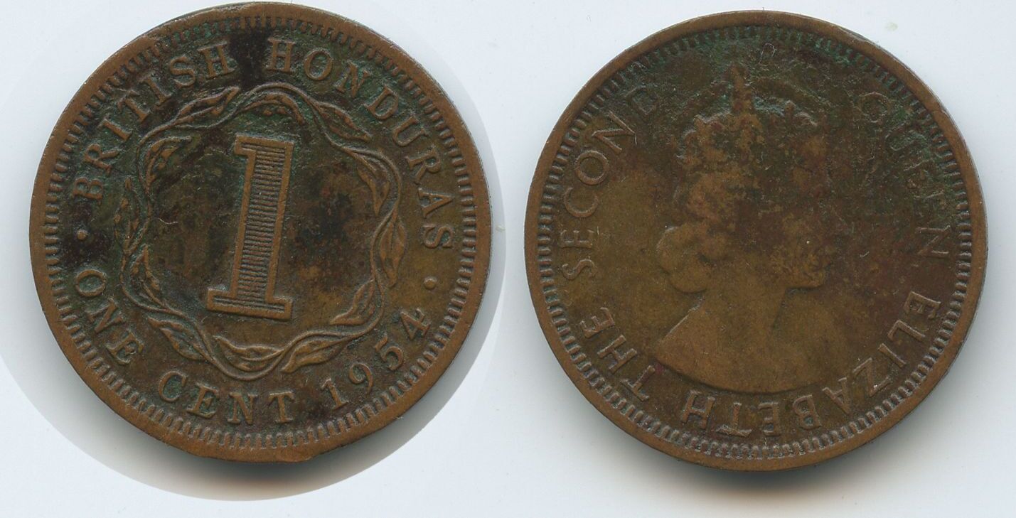 Britisch Honduras Belize 1 Cent 1954 G2597 - Elizabeth II. British ...
