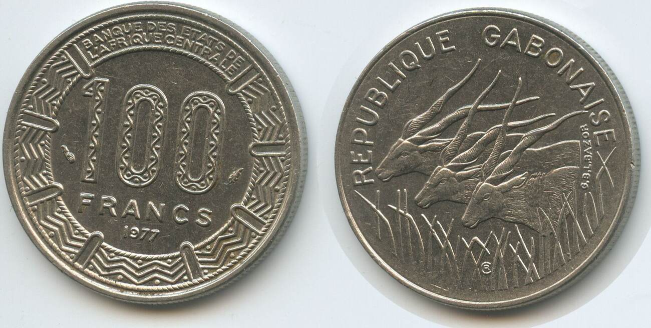 100 Francs CFA 1977 G1308 - Antilopen Bank of Central African States ...