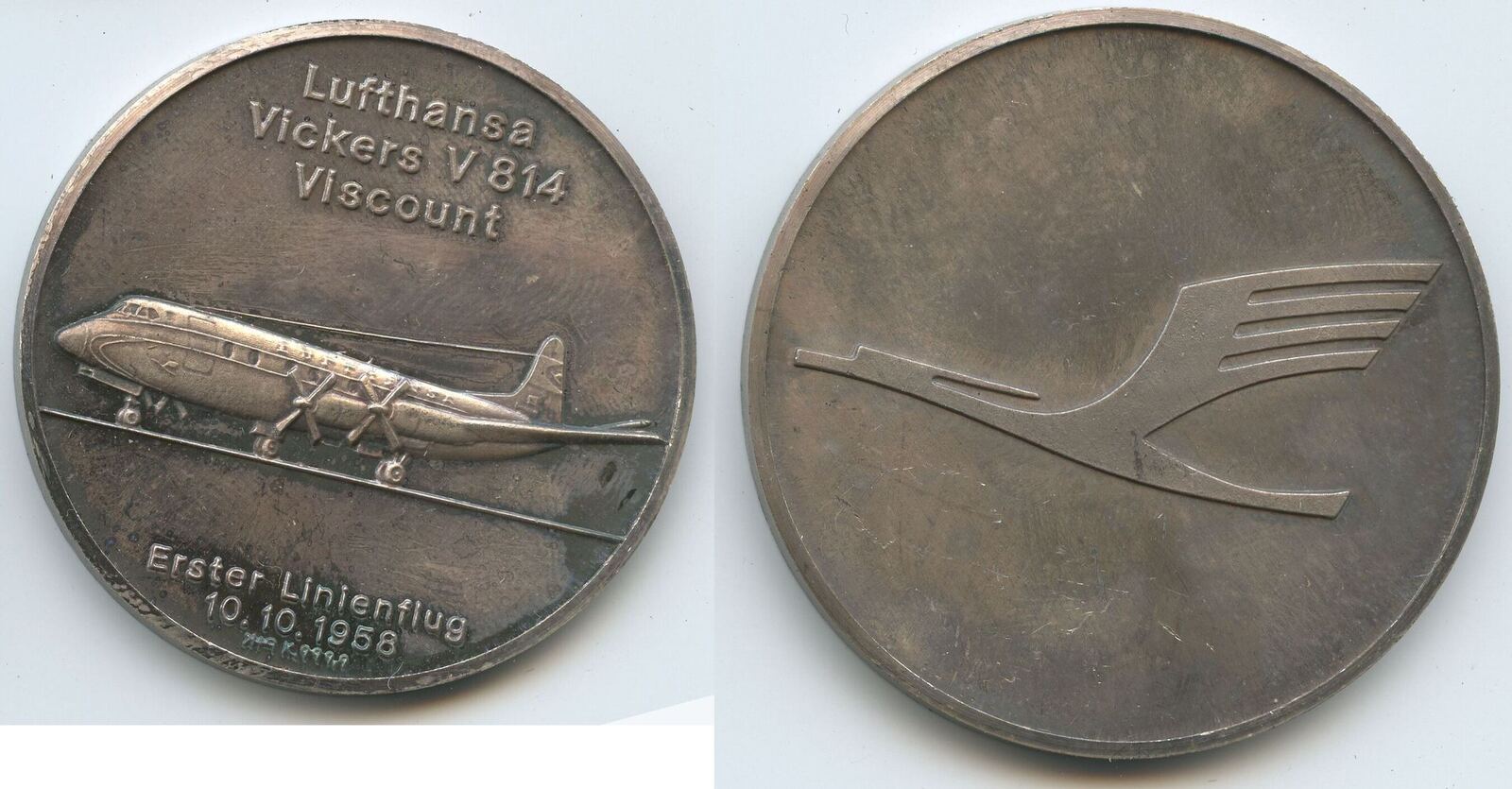 Deutschland Bundesrepublik Silbermedaille nd. PA520 - Lufthansa Vickers ...