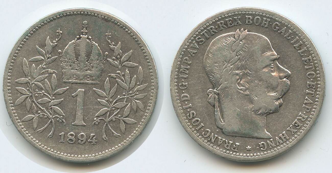 Österreich Kaiserreich 1 Corona (1 Krone) Silber 1894 Wien G5746 - Franz Joseph I. 1848-1916 ...
