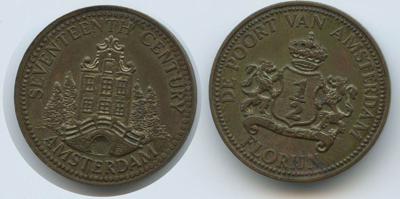 Niederlande ½ Florijn Medaille 1981 M#6836 - Amsterdam 300 years ...