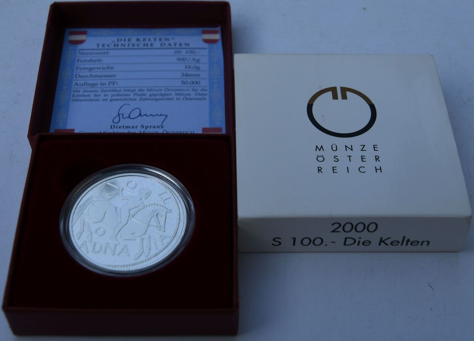Österreich 2.Republik 1945-2001 100 Schilling Silber 2000 GN534b - Die ...