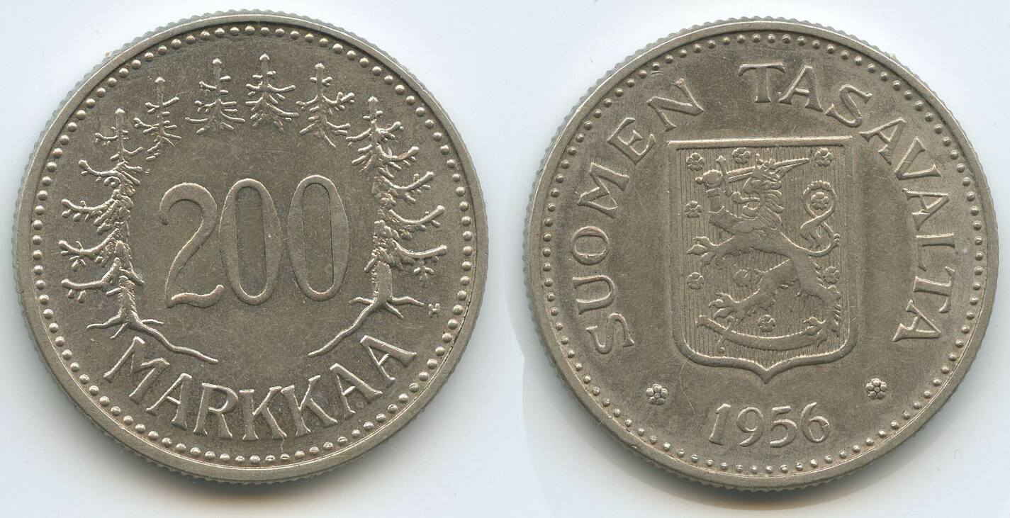 Finnland 200 Markkaa Silber 1956 H H0514 - Finland Suomi Vorzüglich ...