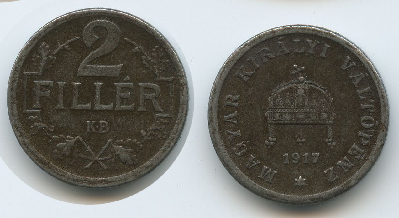 Ungarn Kaiserreich 2 Filler 1917 KB Kremnitz G5574 - Karl I. 1916-1918 ...