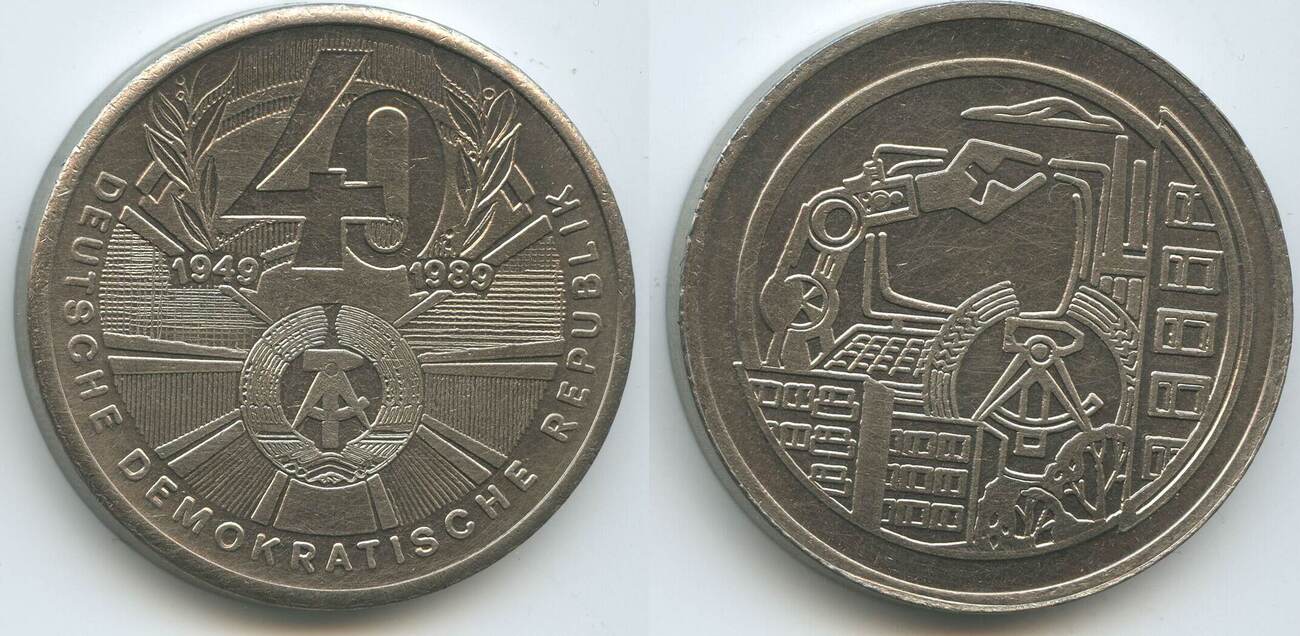 Deutsche Demokratische Republik Medaille 1989 PA587 - 40 Jahre DDR 1949 ...