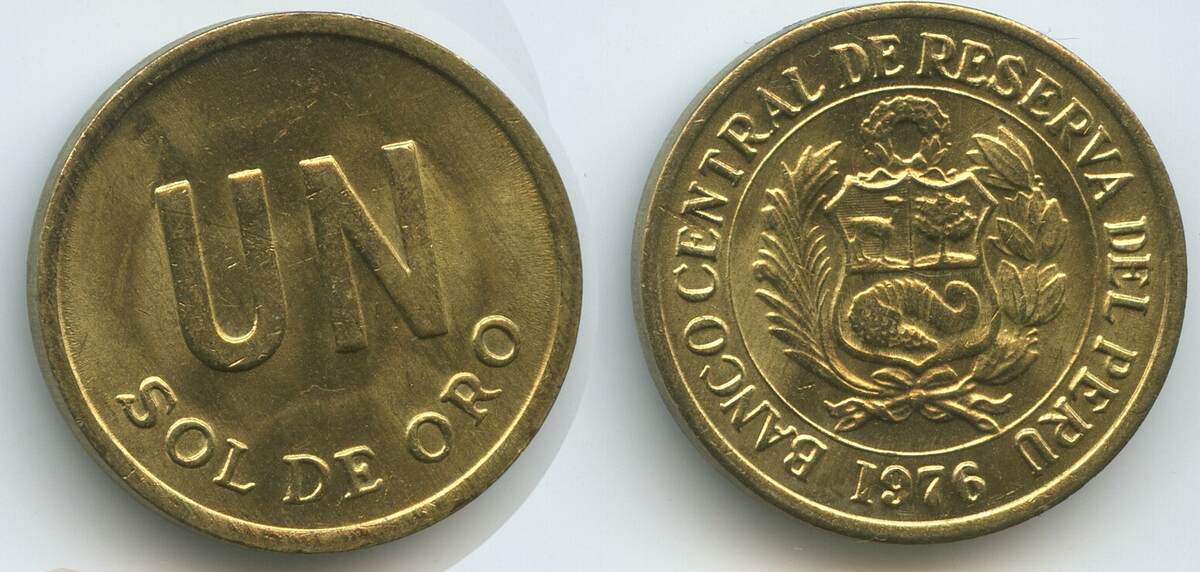 Un Sol de Oro 1976 G2600 - The Central Reserve Bank of Peru Fast ...