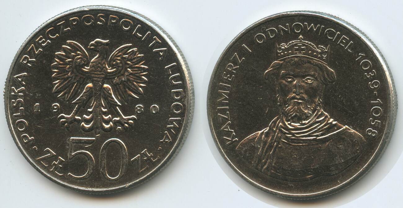 Polen 50 Zlotych 1980 G11668 - Kazimierz I Odnowiciel 1039-1058 Poland Fast unzirkuiert | MA-Shops