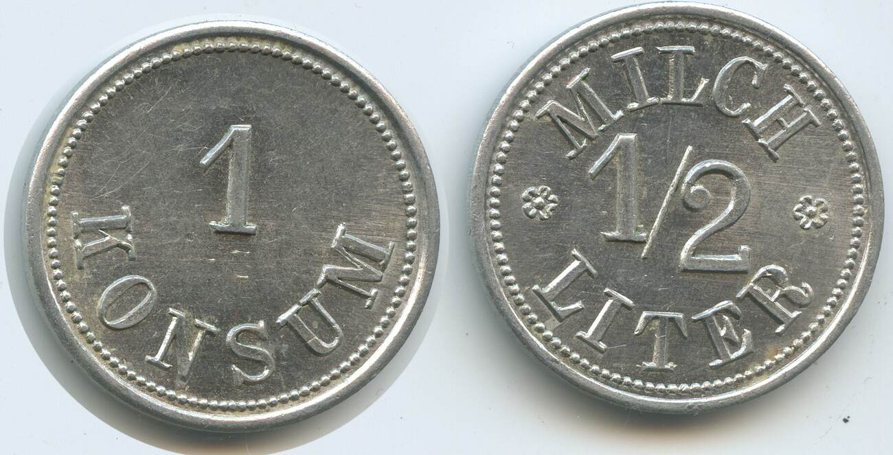 Österreich Steiermark Wertmarke Jeton Milchmarke nd. M#5753 - Eisenerz 1 Konsum - 1/2 Liter ...