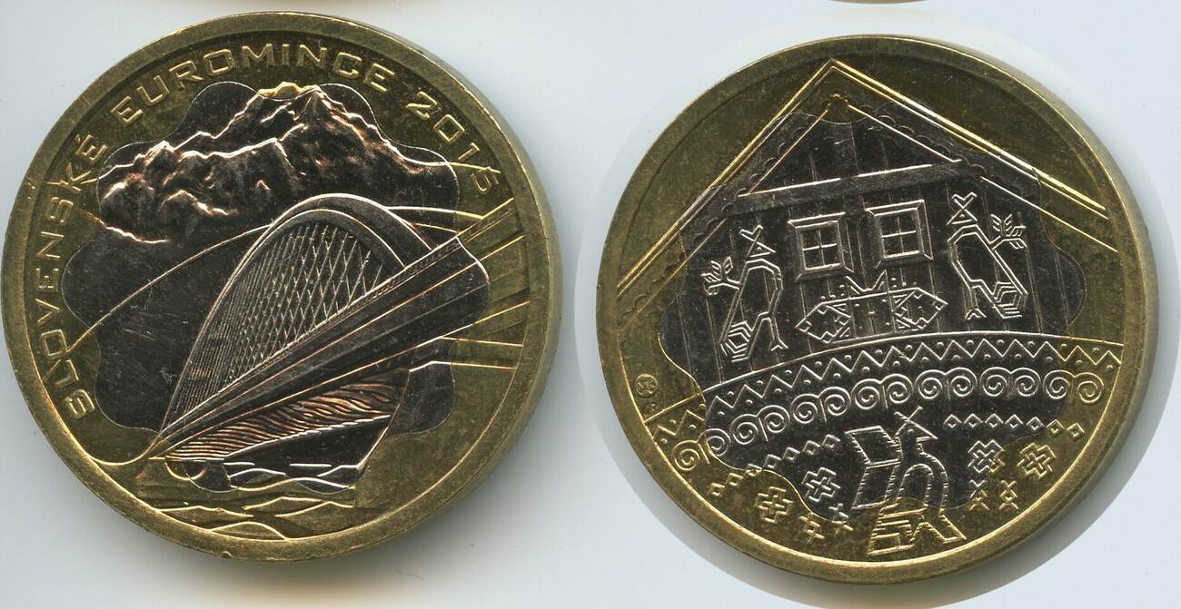 Slowakei Medaille zum Kursmünzsatz 2015 G12129 - Slovenské euromince - Brücke Fast unzirkuiert ...