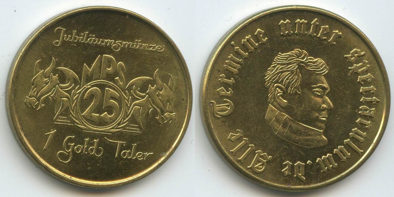 Deutschland Bundesrepublik Wertmarke 1 Gold Taler Jubiläumsmünze nd ...