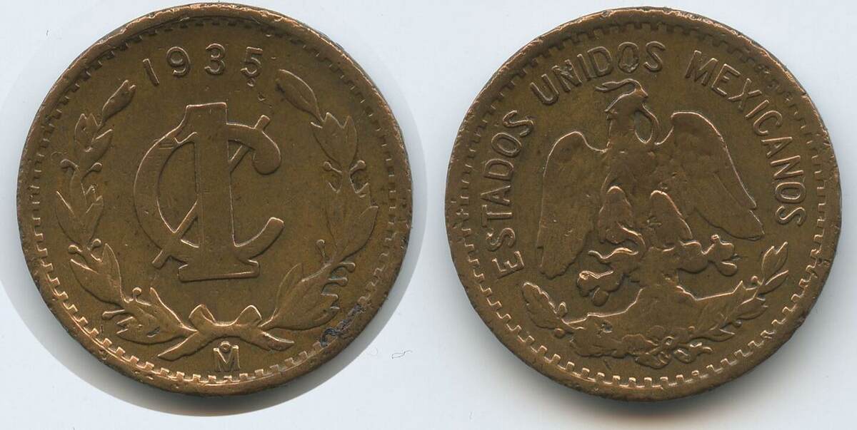 Mexiko - Mexican Republic 1 Centavo 1935 M° G2597 - Adler & Schlange ...