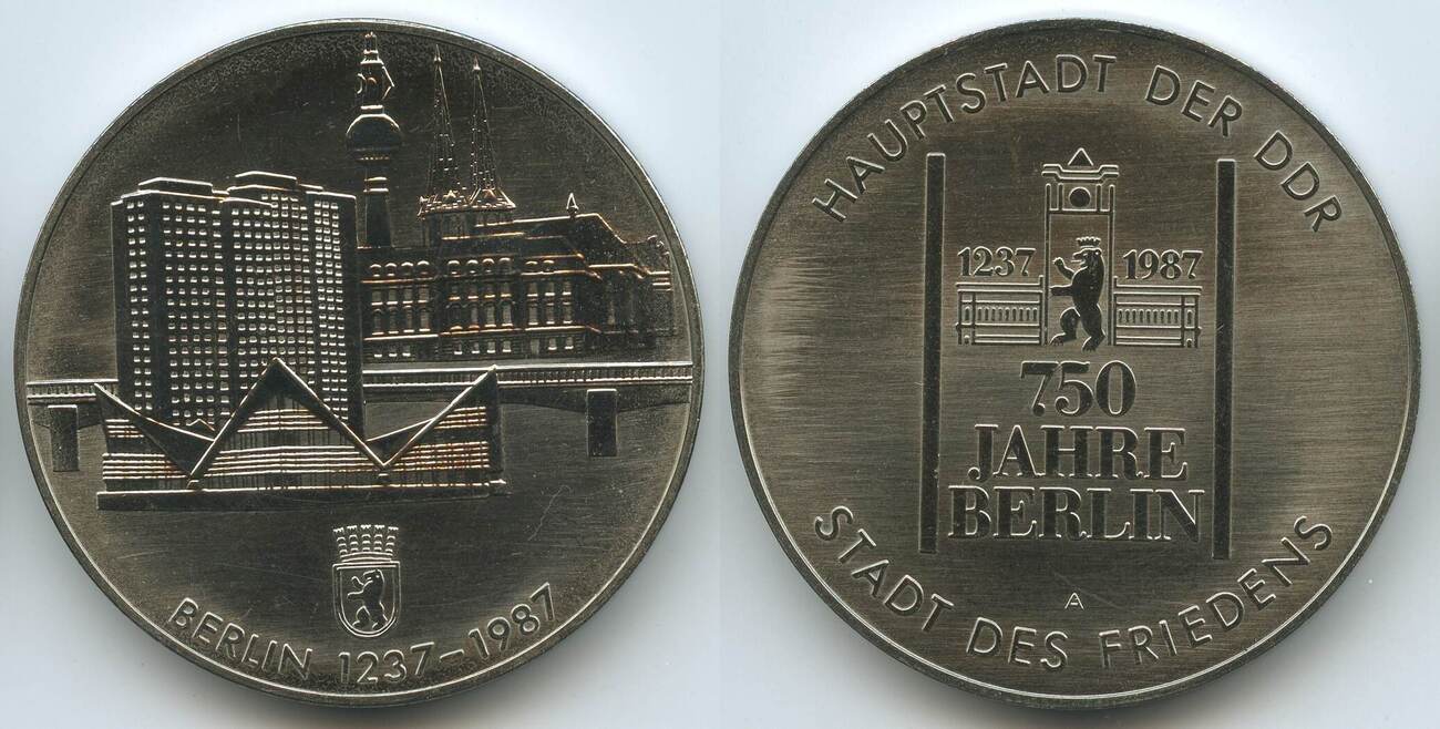 Deutsche Demokratische Republik Medaille 1987 PA641 - 750 Jahre Berlin 1237-1987 - Hauptstadt ...